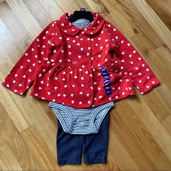 Carter's | Matching Sets | Carters New 3 Piece Heart Jacket Set ...